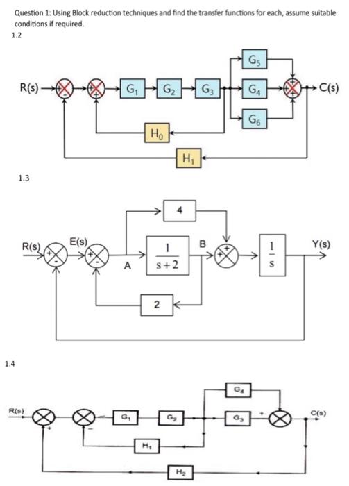 Solved Question 1: Using Block reduction techniques and find | Chegg.com