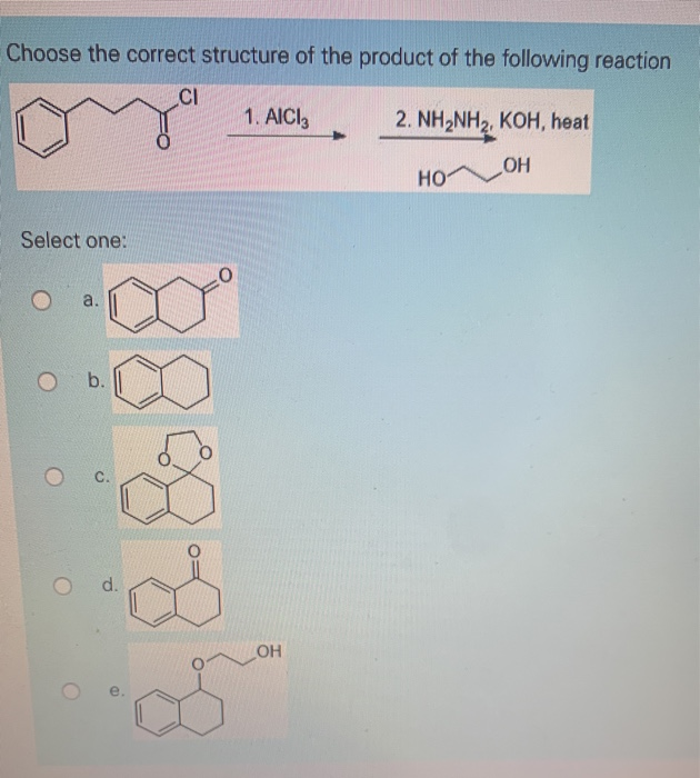 Solved Choose the correct structure of the product of the | Chegg.com