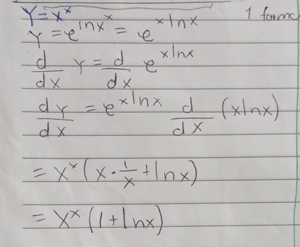 Solved 2 da forma derivación logáritmica | Chegg.com