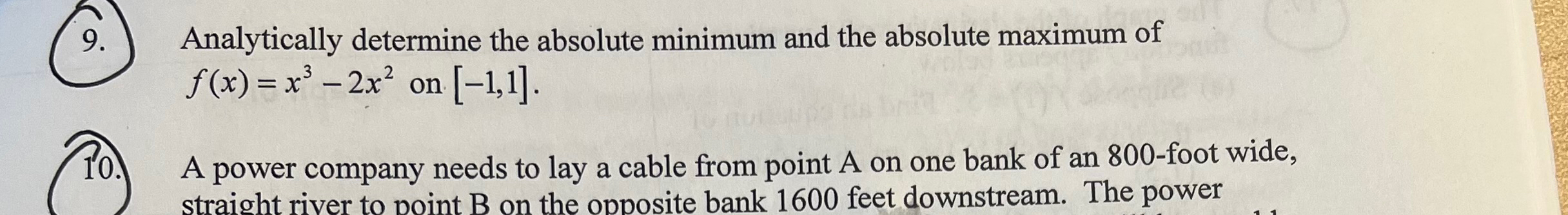 Solved Analytically determine the absolute minimum and the | Chegg.com