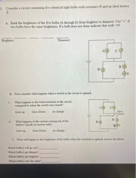 Solved Consider a circuit containing five identical light | Chegg.com