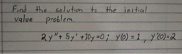 Solved Find the solution to the initial value problem. | Chegg.com