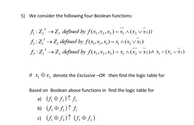 Solved We consider the following four Boolean | Chegg.com
