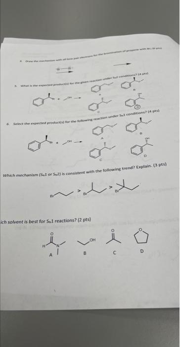 Solved Which mechanism (Sut or Sw2) is consistent with the | Chegg.com