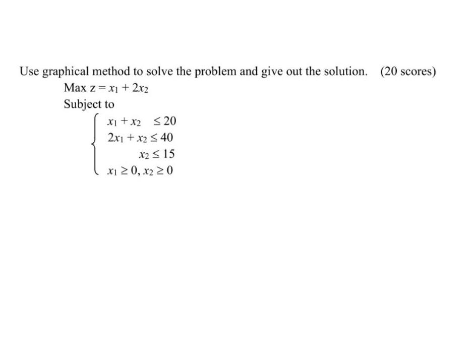 Solved Use graphical method to solve the problem and give | Chegg.com