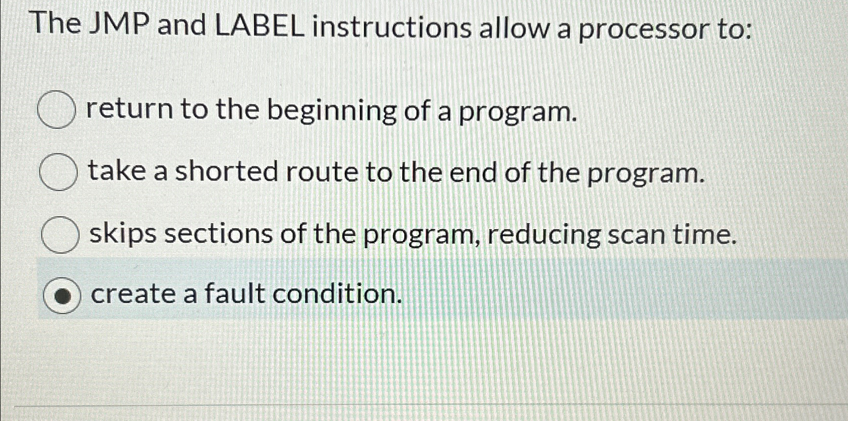 Solved The JMP and LABEL instructions allow a processor | Chegg.com