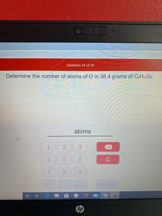 Solved Question 34 of 70 Determine the number of atoms of O | Chegg.com