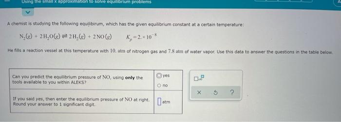 Solved Using the small x approximation to solve equilibrium | Chegg.com