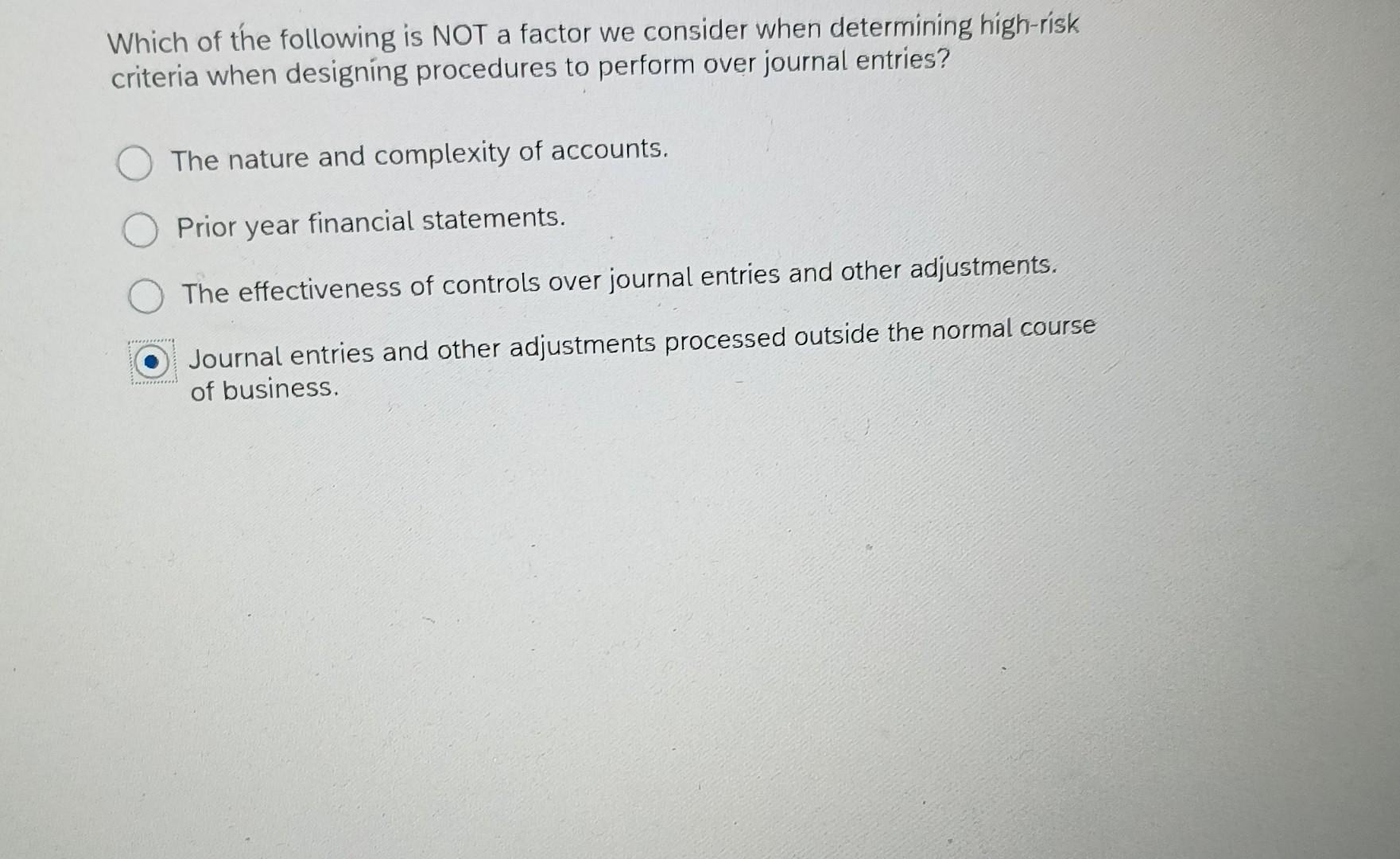 Solved Which Of The Following Is NOT A Factor We Consider Chegg