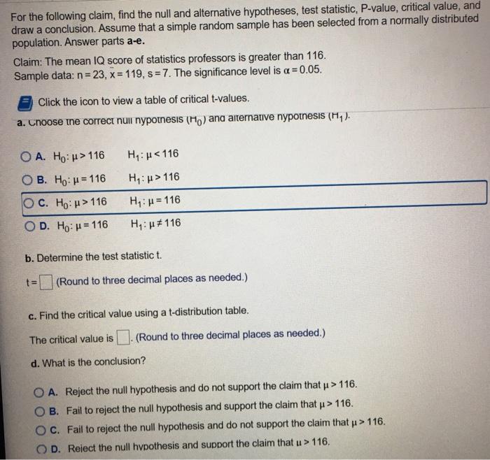 Solved For the following claim, find the null and | Chegg.com