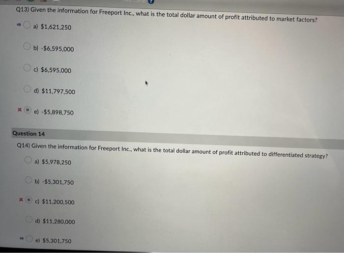 Solved Q13) Given the information for Freeport Inc., what is | Chegg.com