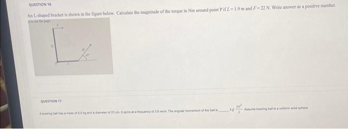 Solved QUESTIONQ AxisQuestion 16 An L-shaped bracket ls | Chegg.com