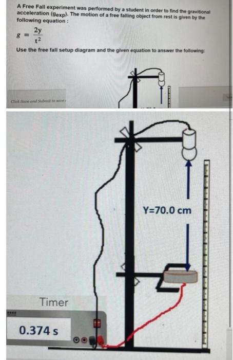 Solved A Free Fall experiment was performed by a student in | Chegg.com