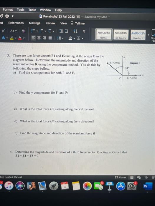 Solved 3. There are two force vectors F1 and F2 acting at | Chegg.com