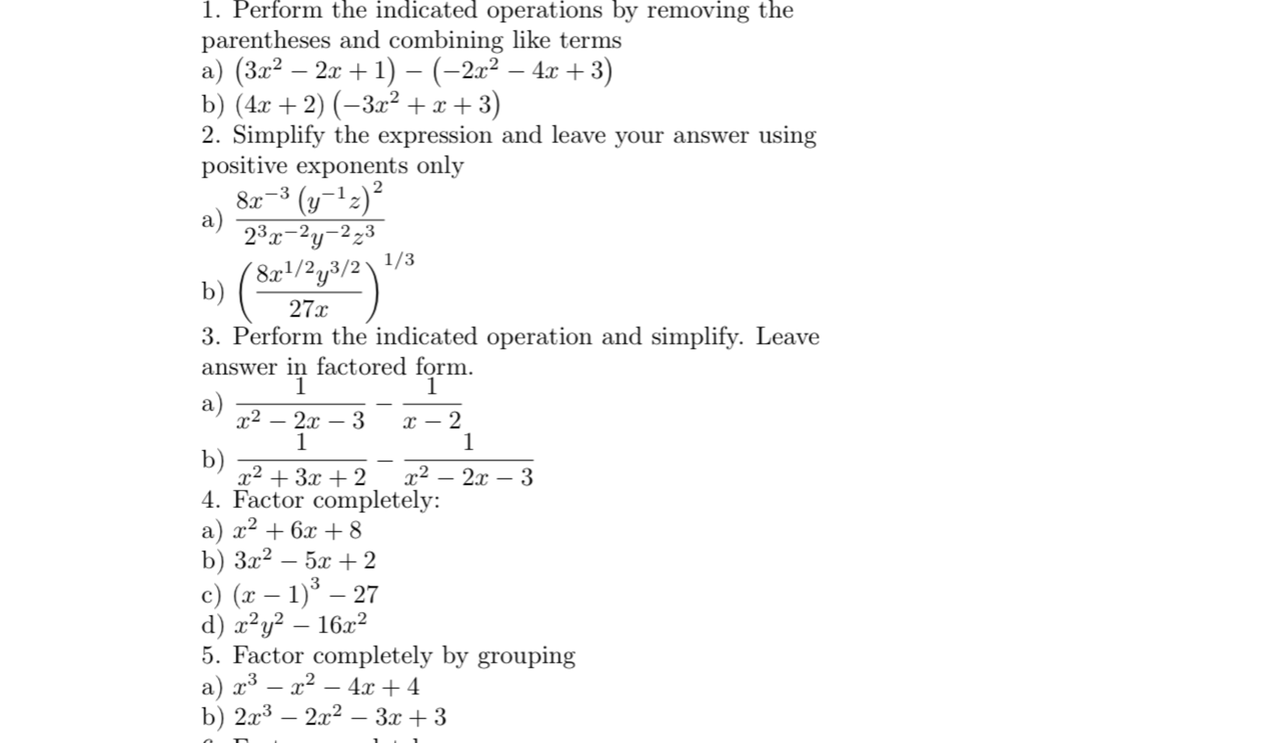 Perform the indicated operations by removing | Chegg.com