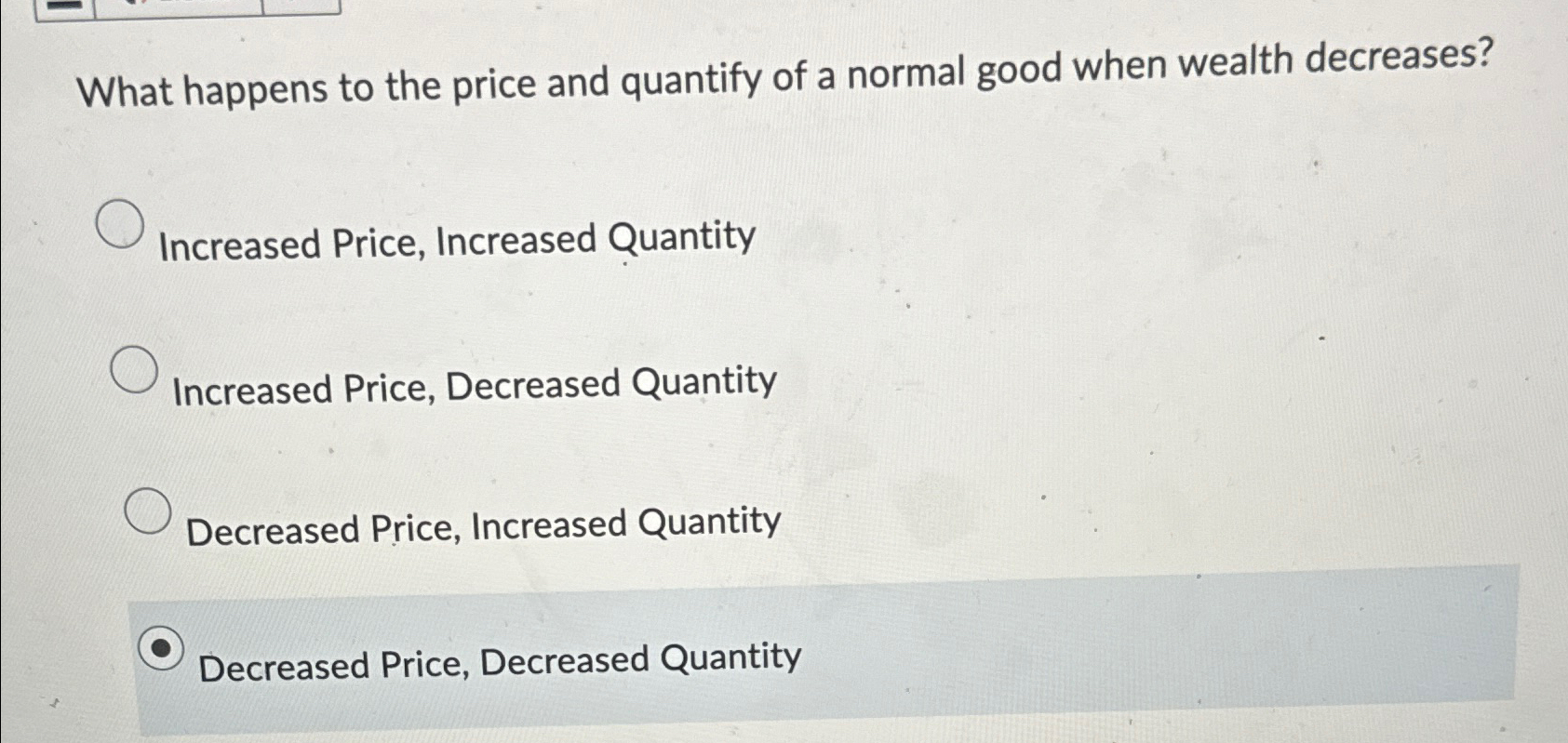 Solved What happens to the price and quantify of a normal | Chegg.com