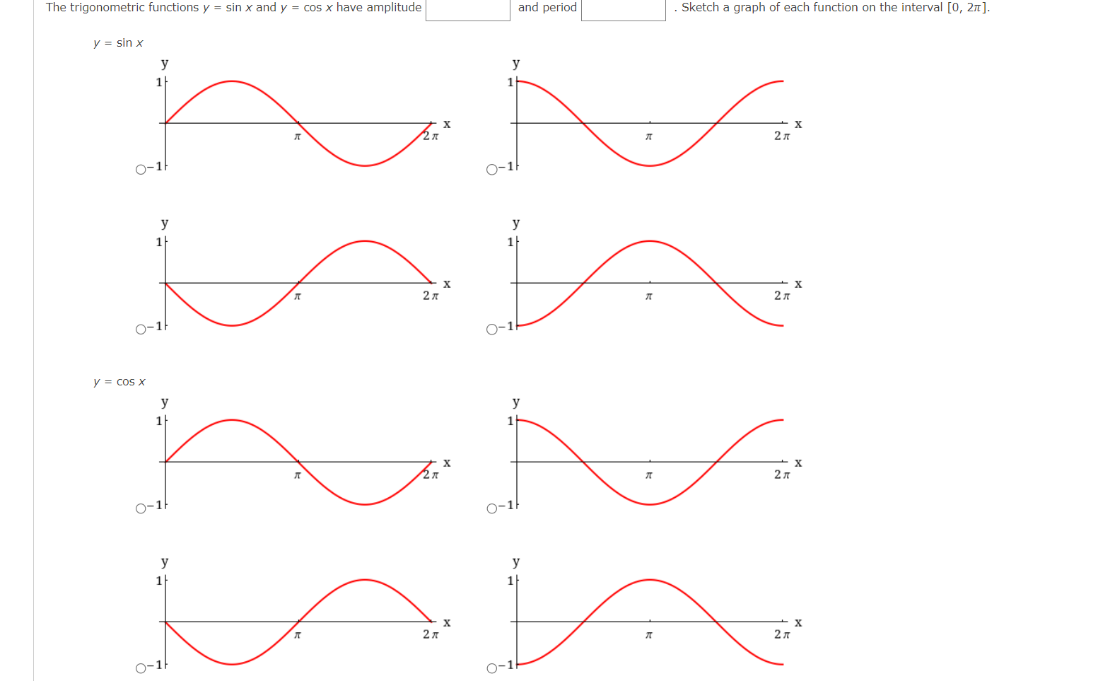 Solved The Trigonometric Functions Y Sinx ﻿and Y Cosx ﻿have