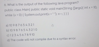 Solved What is the output of the following Java program? | Chegg.com