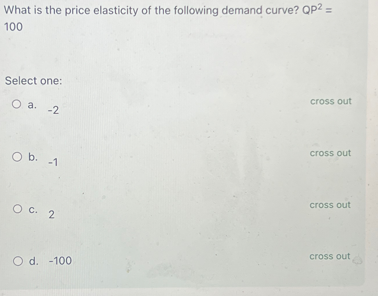 Solved What is the price elasticity of the following demand | Chegg.com