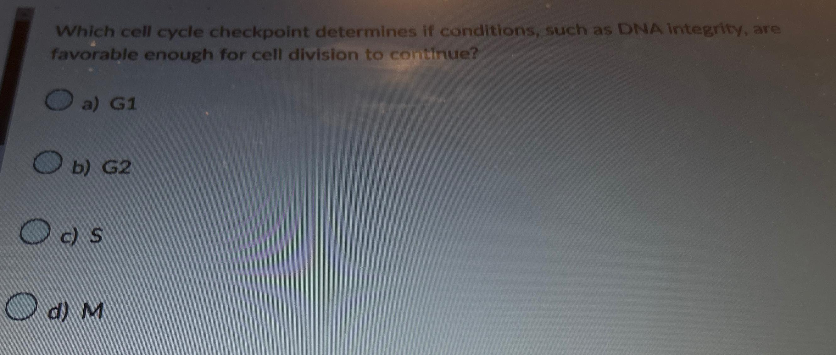 Solved Which cell cycle checkpoint determines if conditions, | Chegg.com