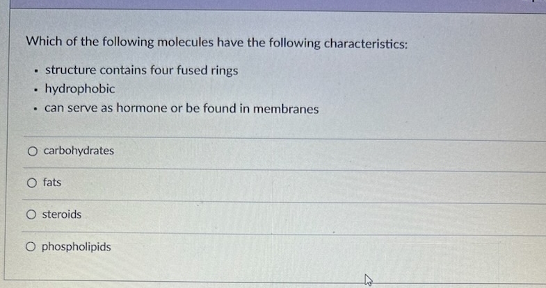 Solved Which of the following molecules have the following | Chegg.com