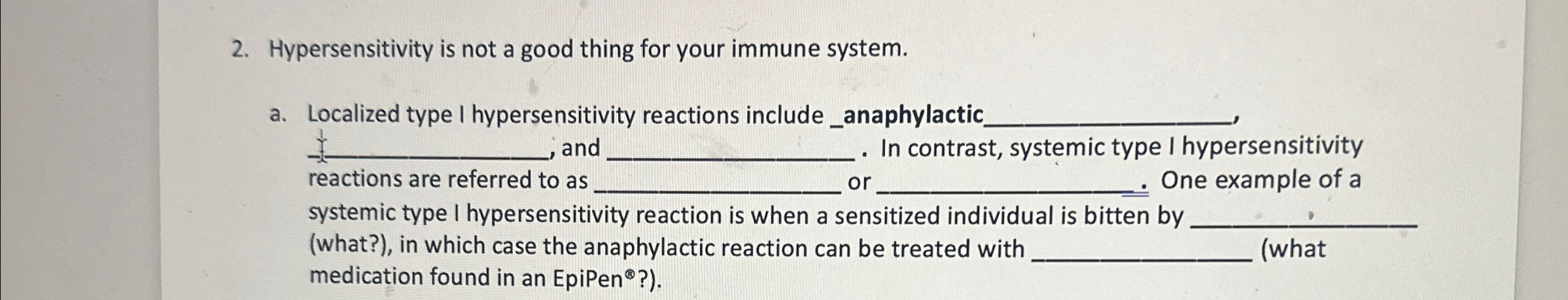 Solved Hypersensitivity Is Not A Good Thing For Your Immune