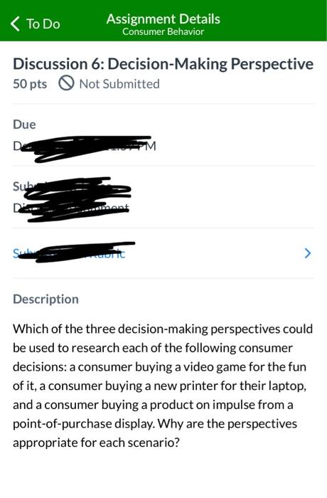 Solved Description Which of the three decision-making | Chegg.com