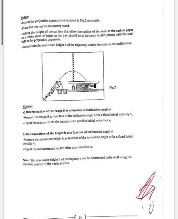 Solved EXPERIMENT -4 Motion In Two Dimensions Projectiles | Chegg.com