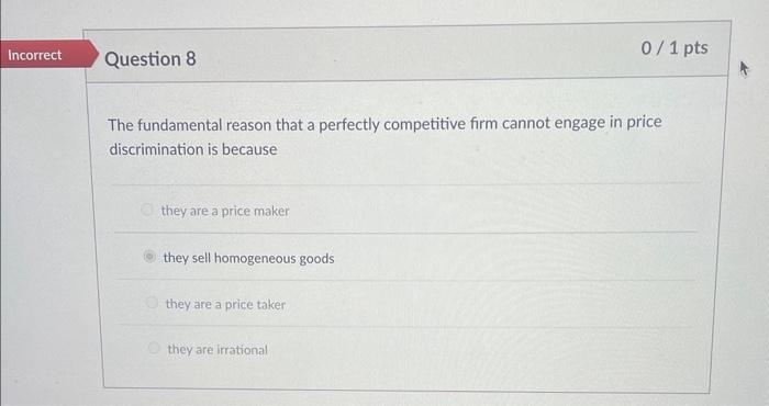 Solved In order for perfect price discrimination to be | Chegg.com