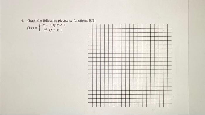 Solved 4. Graph the following piecewise functions. [C2] | Chegg.com