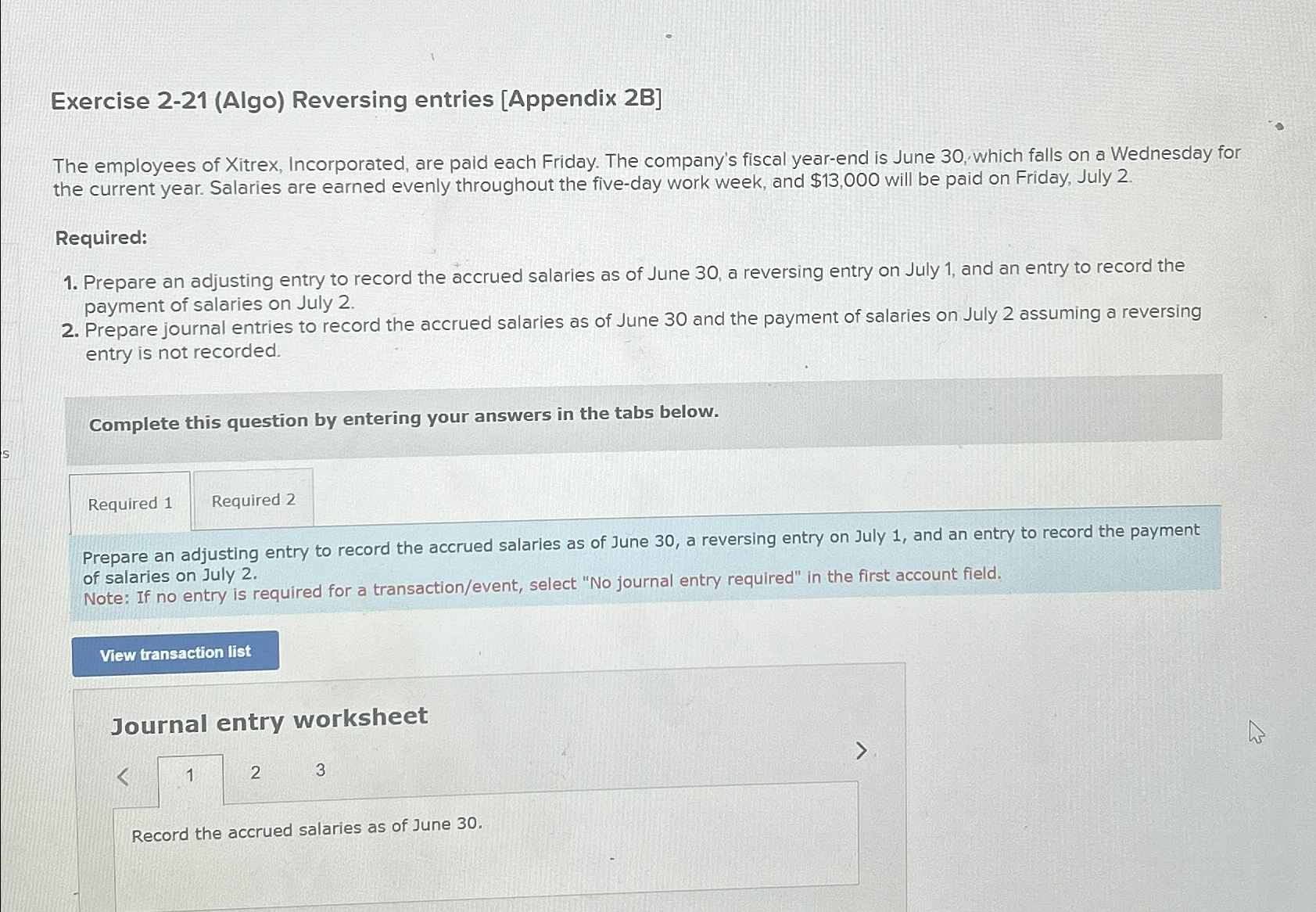 Solved Exercise 2-21 (Algo) ﻿Reversing entries [Appendix | Chegg.com