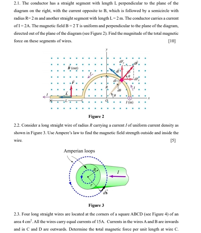 Solved 2.1. ﻿The conductor has a straight segment with | Chegg.com