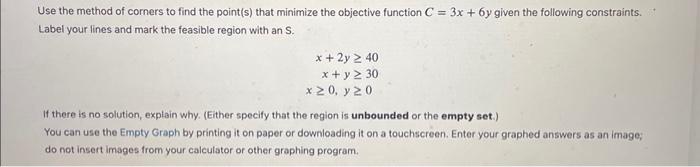 Solved Use the method of corners to find the point(s) that | Chegg.com
