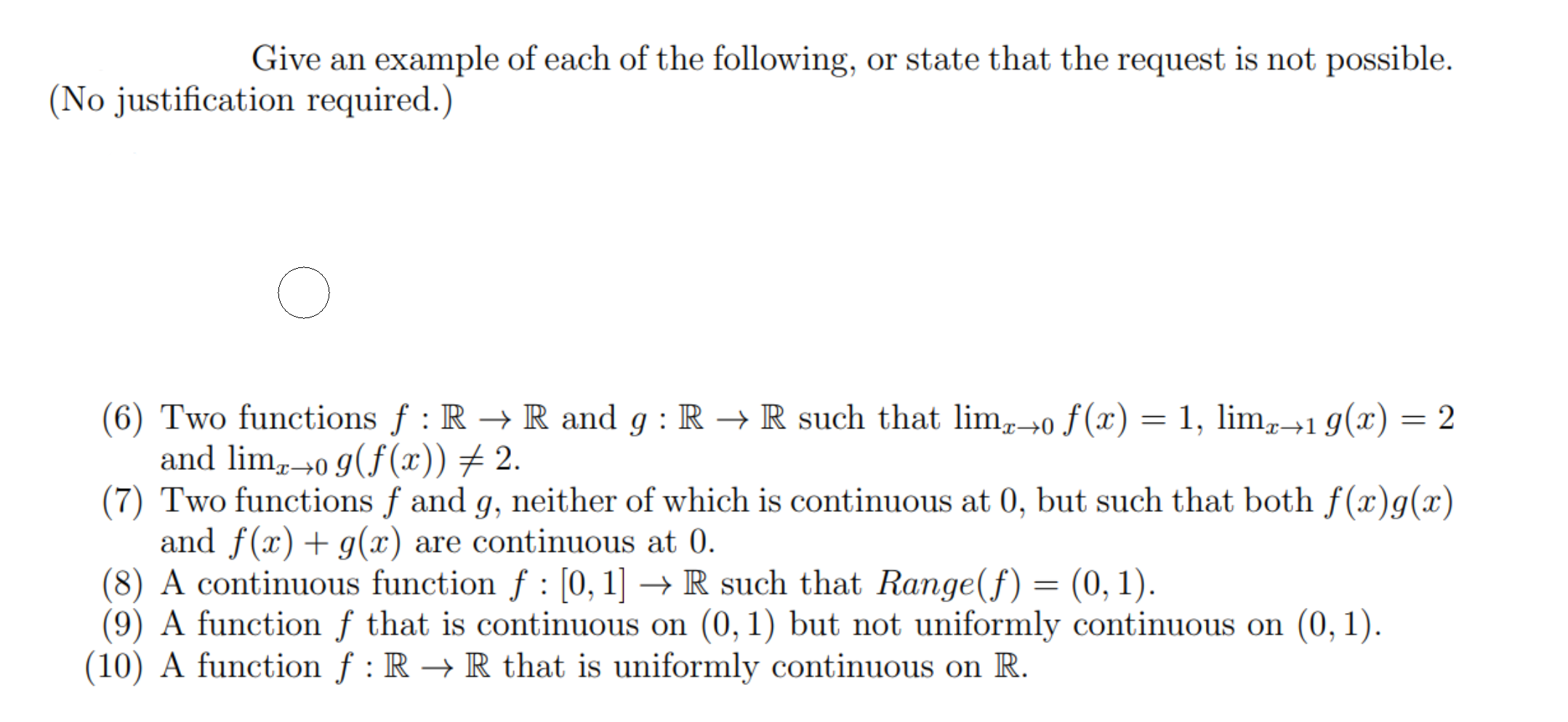 Solved Give an example of each of the following, or state | Chegg.com