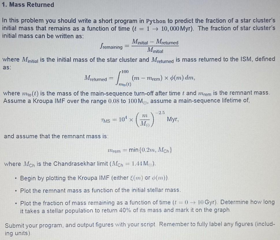 Solved In this problem you should write a short program in | Chegg.com