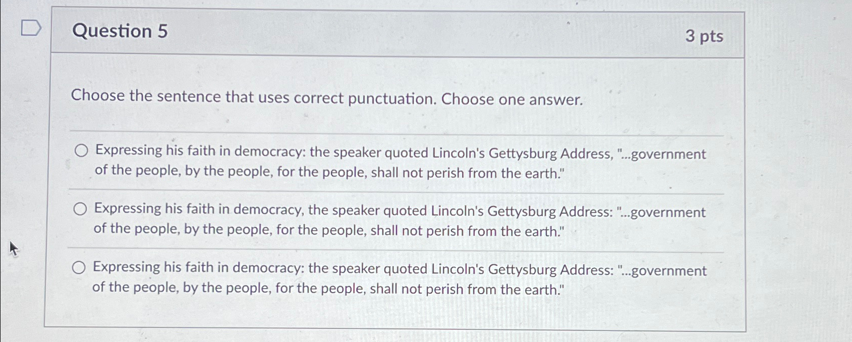 Solved Question 53 ﻿ptsloose the sentence that uses correct | Chegg.com