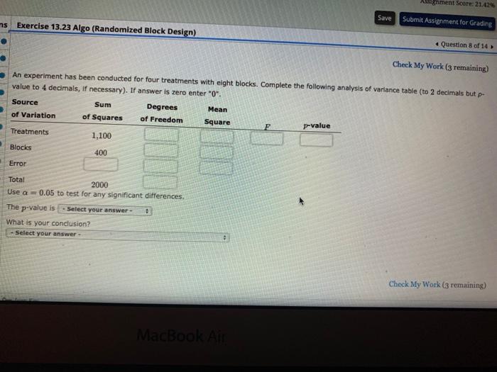 Solved Anment Score 21 42 Save Submit Assignment For