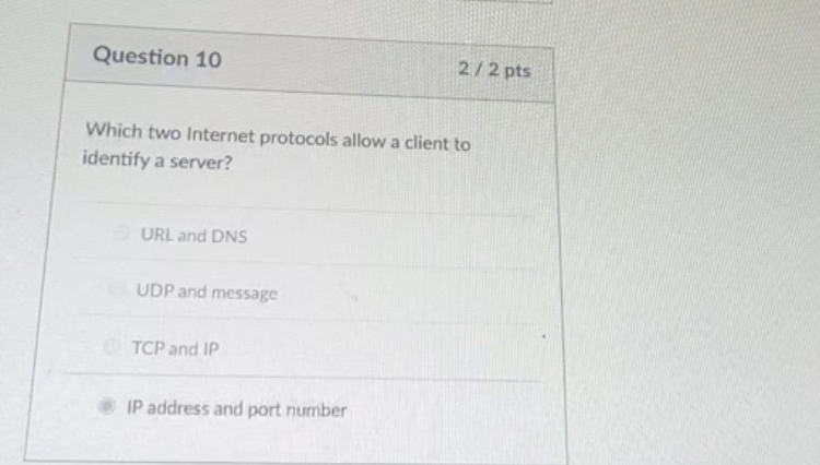 Solved Question 10Which two Internet protocols allow a | Chegg.com