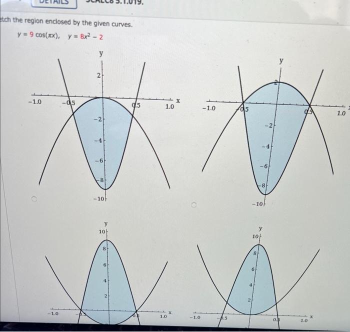 Solved Find the area of the shaded region.tch the region | Chegg.com