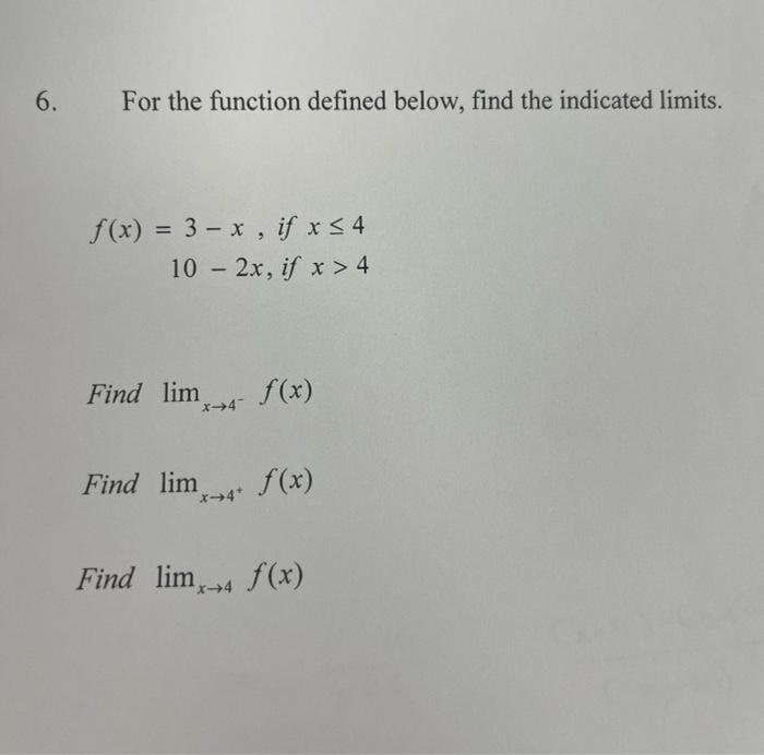 Solved For the function defined below, find the indicated | Chegg.com