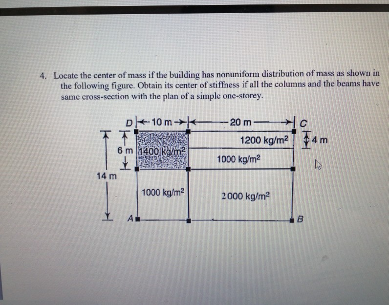 Solved 4. Locate the center of mass if the building has | Chegg.com