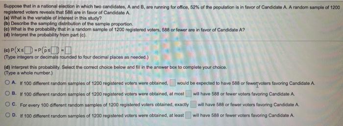 Solved Suppose that in a national election in which two | Chegg.com