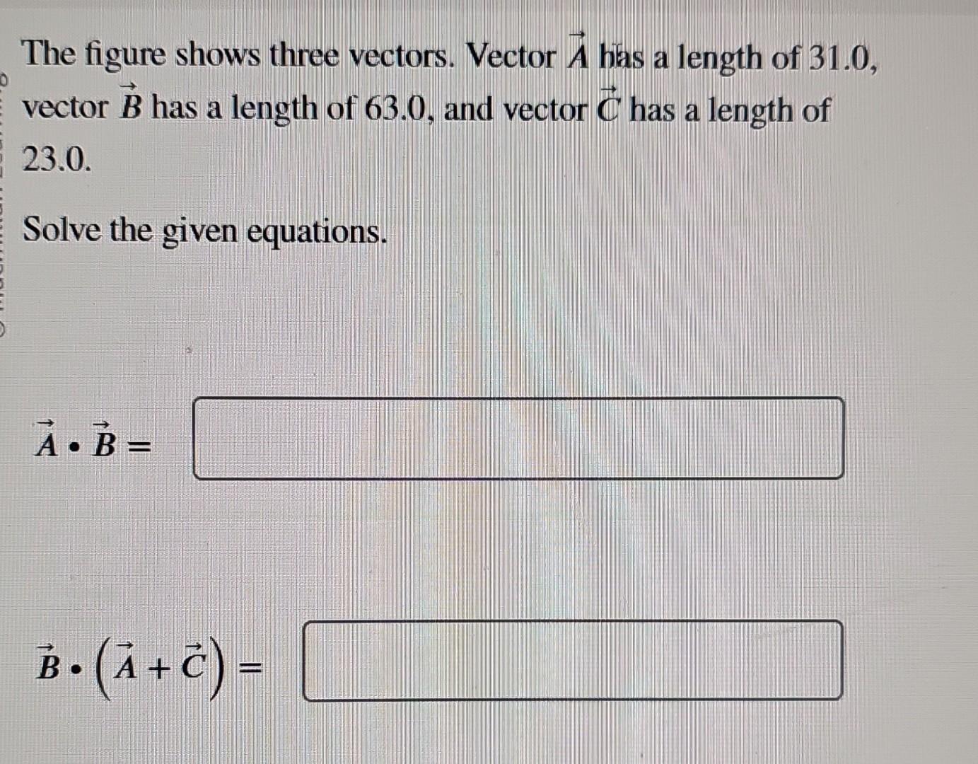 Solved The Figure Shows Three Vectors Vector A Hias A