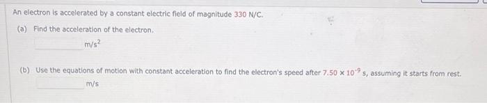 [solved] An Electron Is Accelerated By A Constant Electric