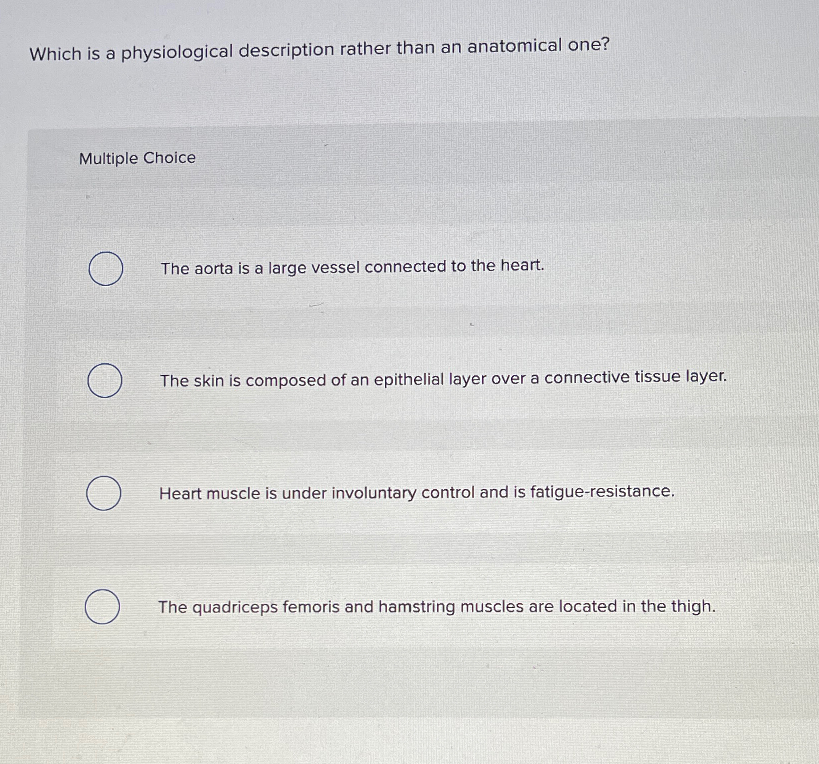 Solved Which is a physiological description rather than an | Chegg.com