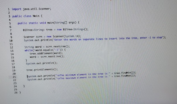 Solved 1 public class BSTree { 2 3 private BSTreeNode root = | Chegg.com