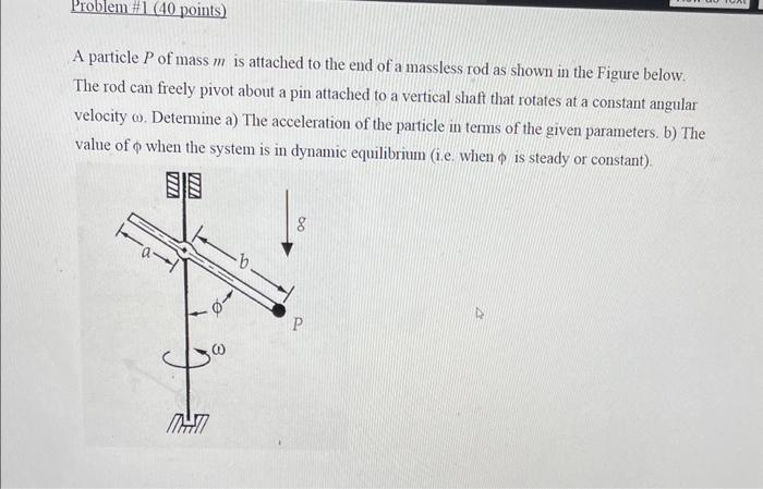 Solved A particle P of mass m is attached to the end of a | Chegg.com