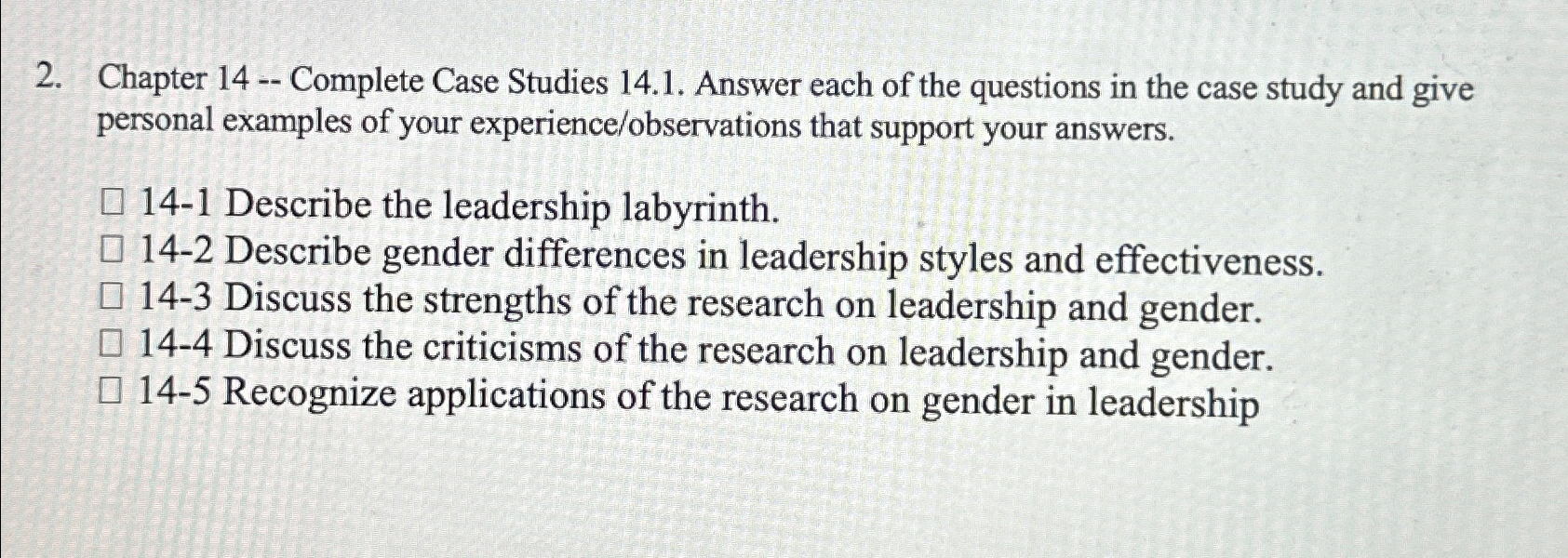 Solved Chapter 14 -- ﻿Complete Case Studies 14.1. ﻿Answer | Chegg.com