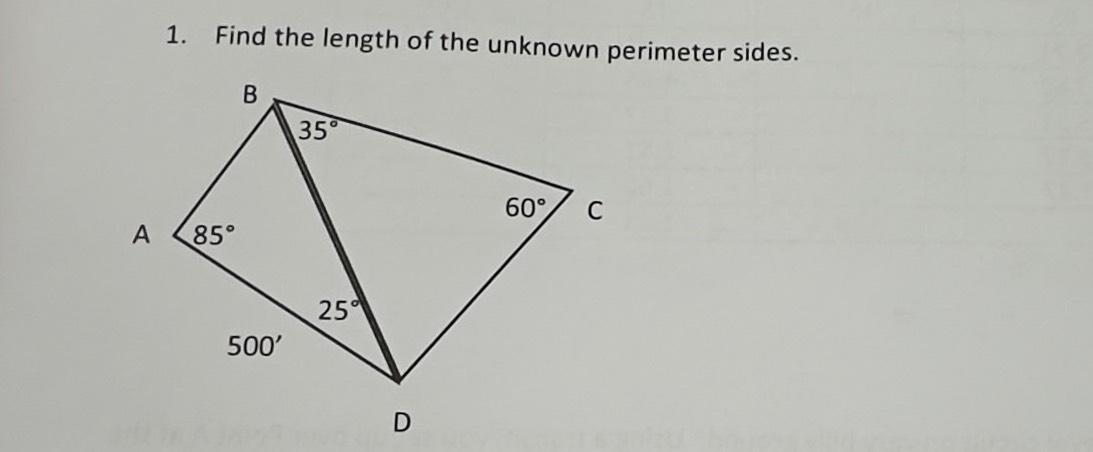 Solved Find the length of the unknown perimeter sides.D | Chegg.com