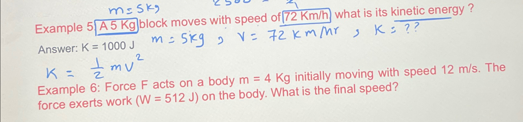 Solved Example 5 ﻿A5 ﻿Kgblock moves with speed of 72Kmh | Chegg.com